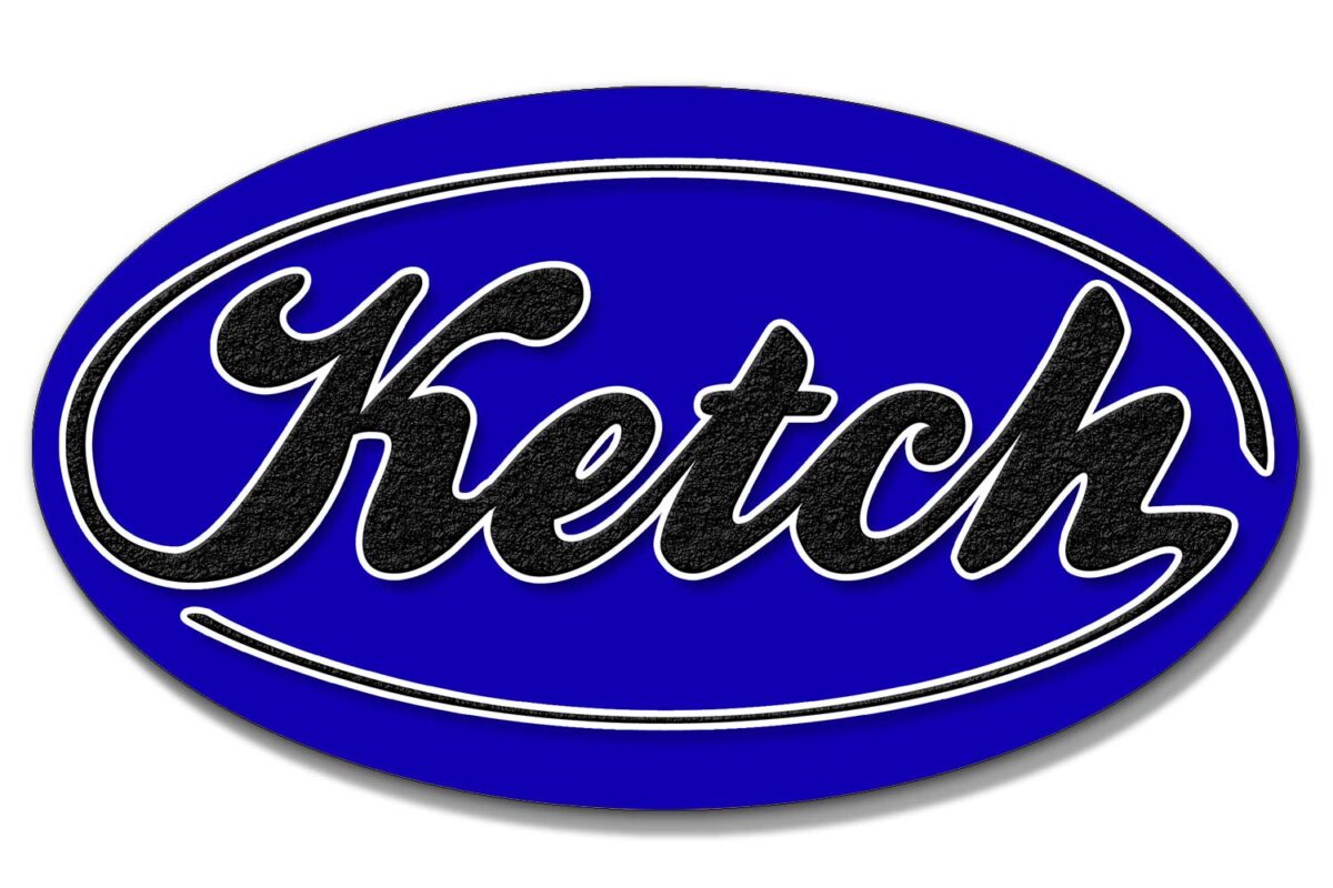 Oval Ketch Sticker - Blue