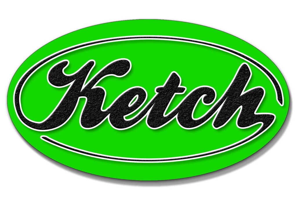 Oval Ketch Sticker - Lime Green