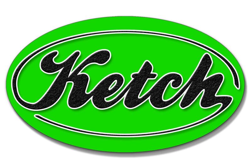 Oval Ketch Sticker - Lime Green