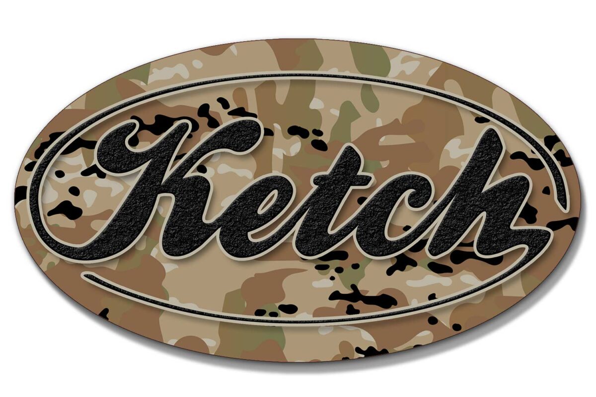 Oval Ketch Sticker - Modern Camo