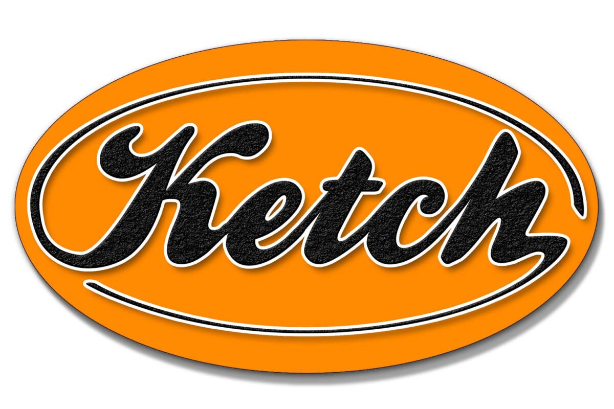 Oval Ketch Sticker - Orange