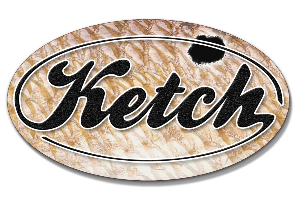 Oval Ketch Sticker - Redfish