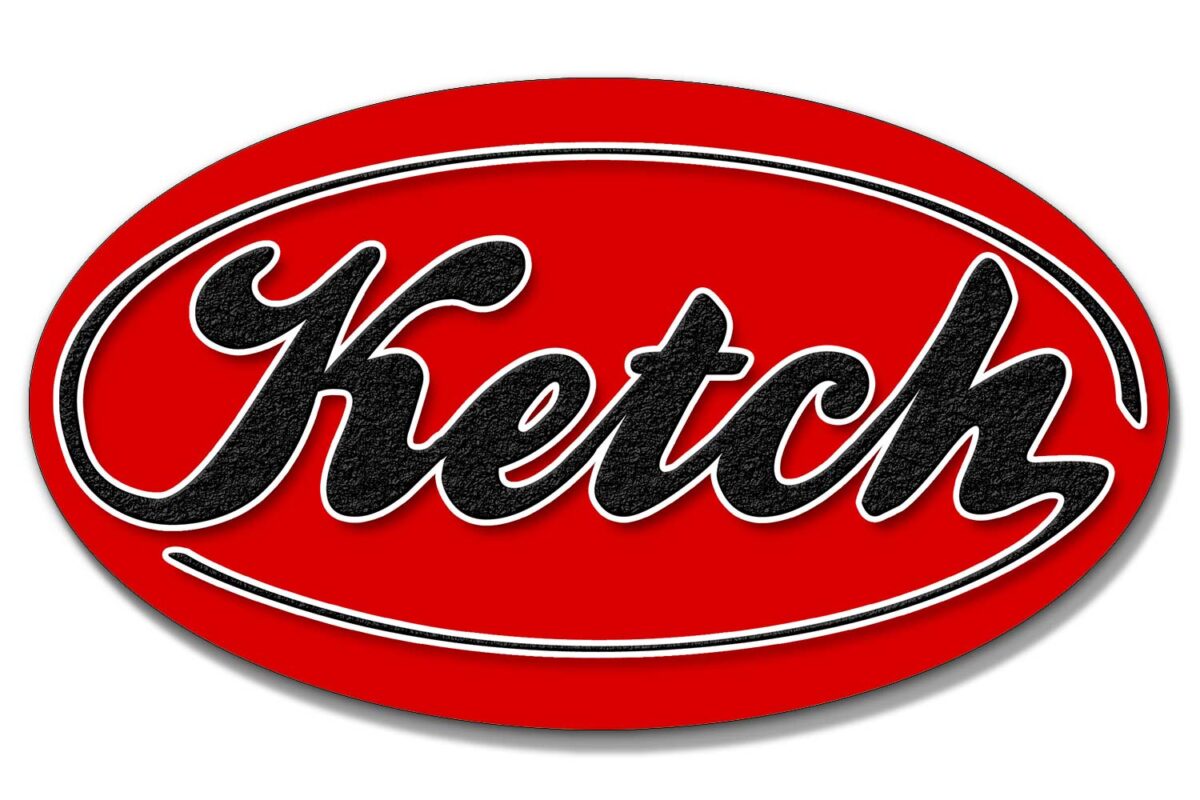 Oval Ketch Sticker - Red