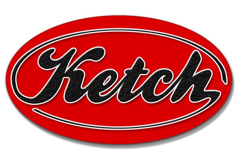 Oval Ketch Sticker - Red