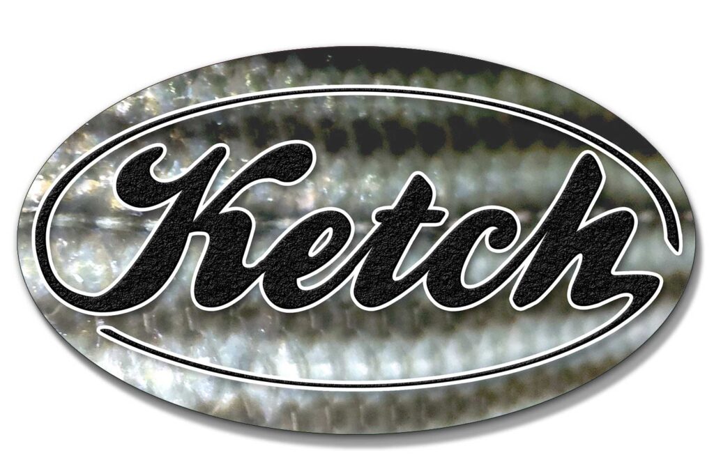 Oval Ketch Sticker – Striper – Striped Bass – Ketch Products