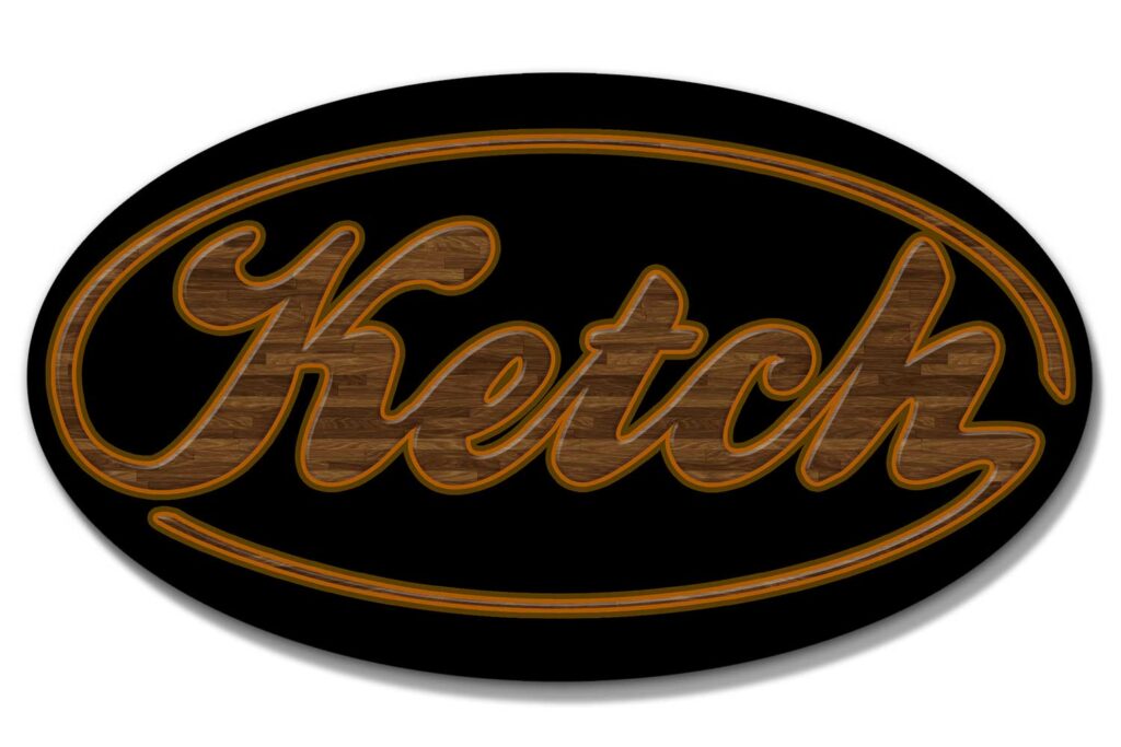 Oval Ketch Sticker - Woodie