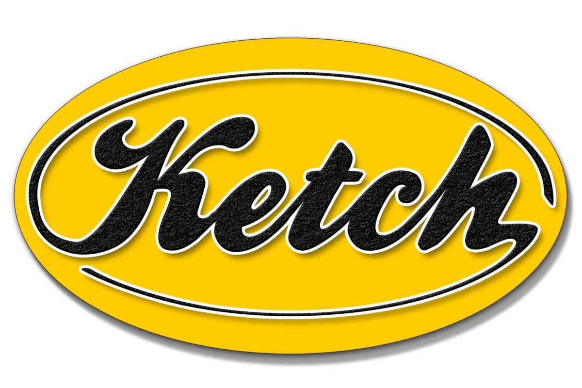 Oval Ketch Sticker - Yellow