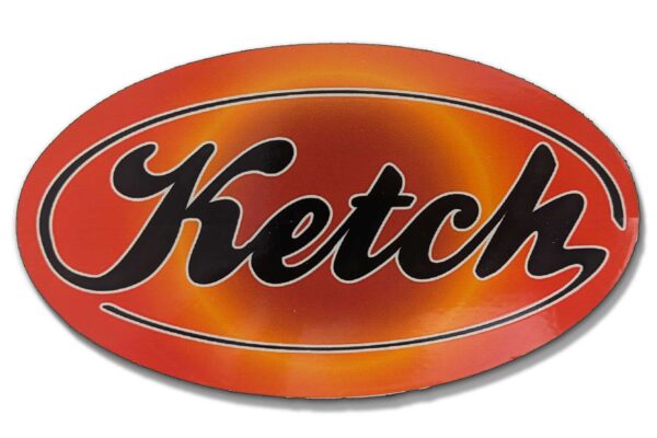 Oval Ketch Sticker - Red Orange Halo